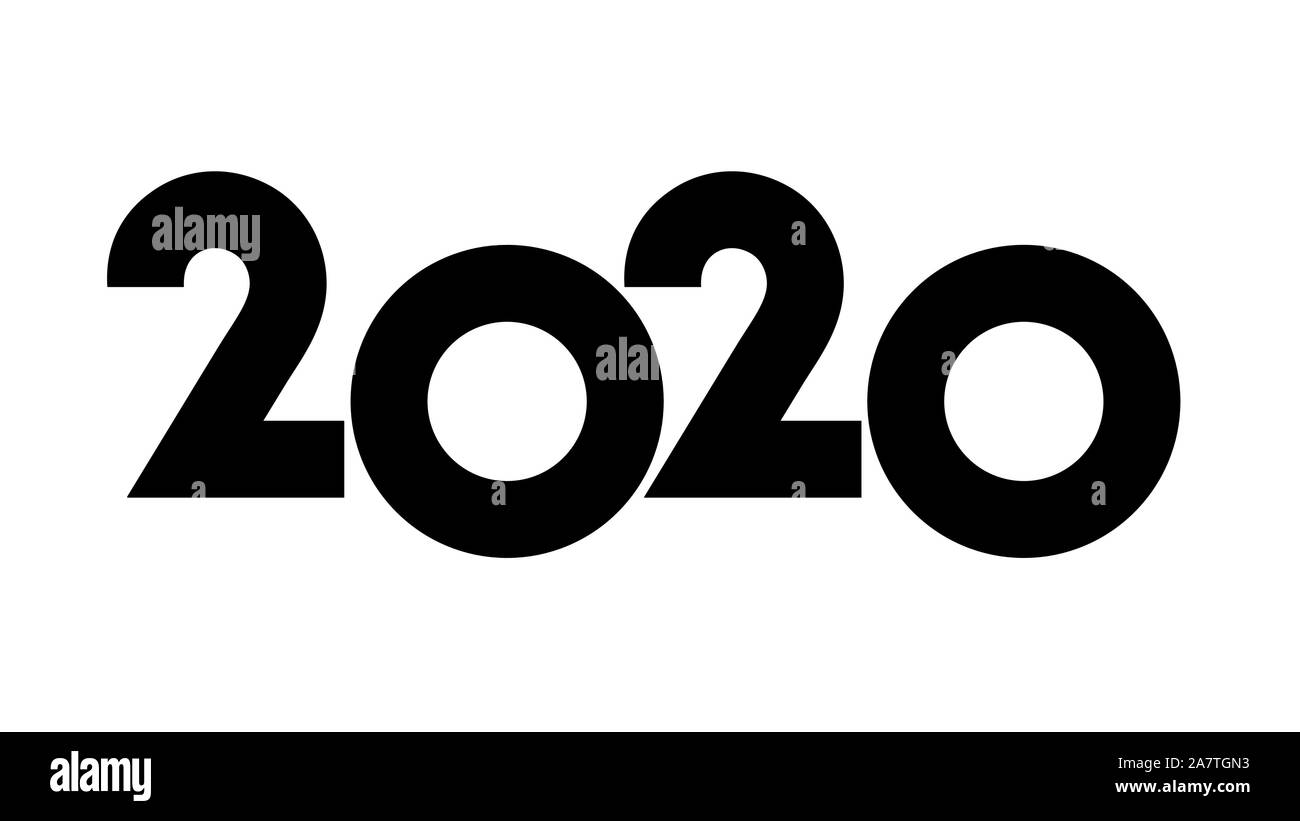 Happy new year 2020 design template. Isolated vector illustration on ...