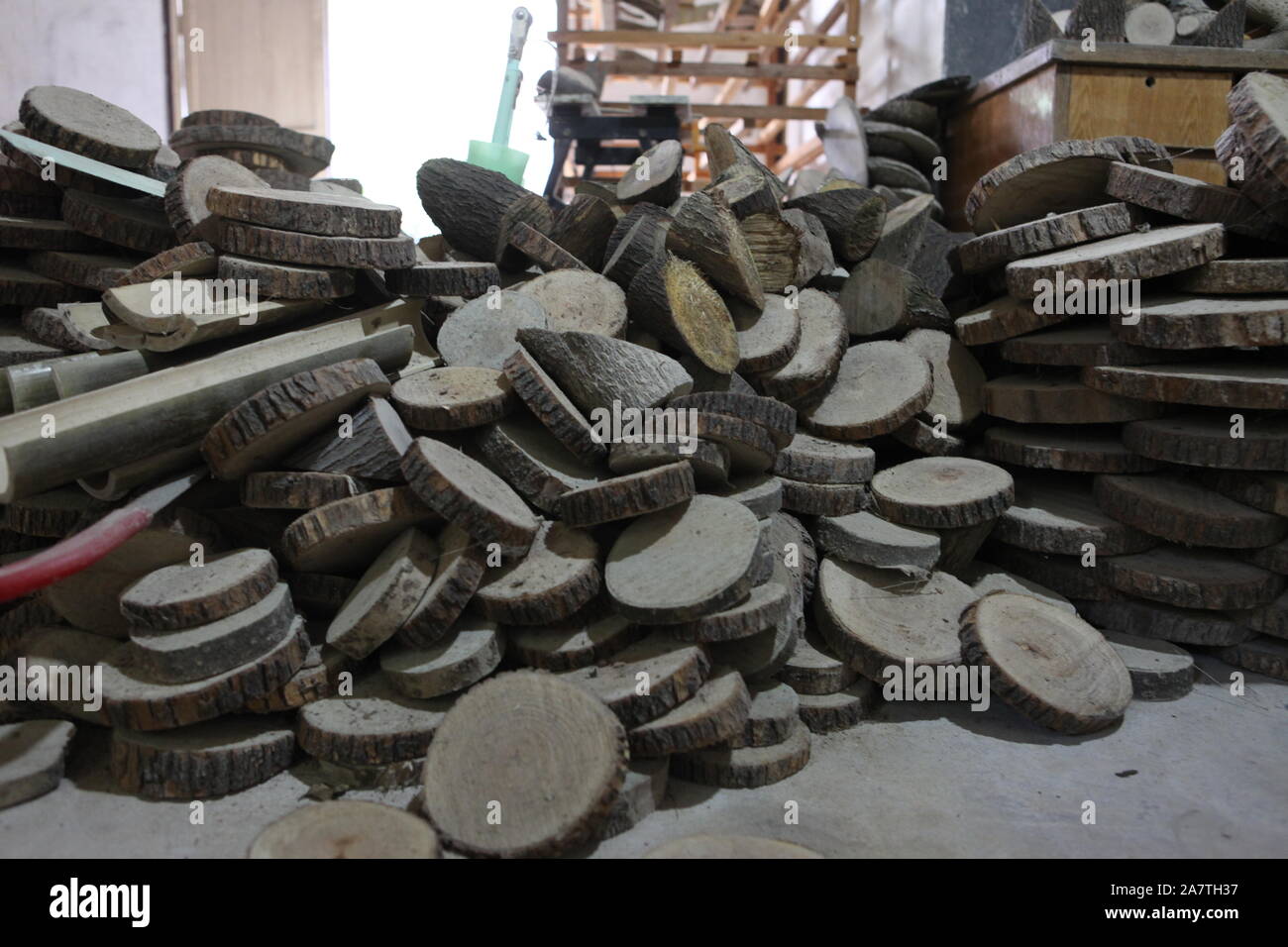 Waste tree trunk used to make a wooden QR code via a mobile payment ...