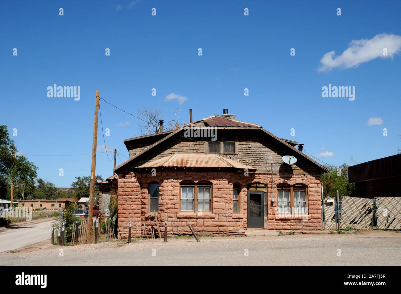 Buildings and views in Zuni Pueblo in the north east of New Mexico USA ...