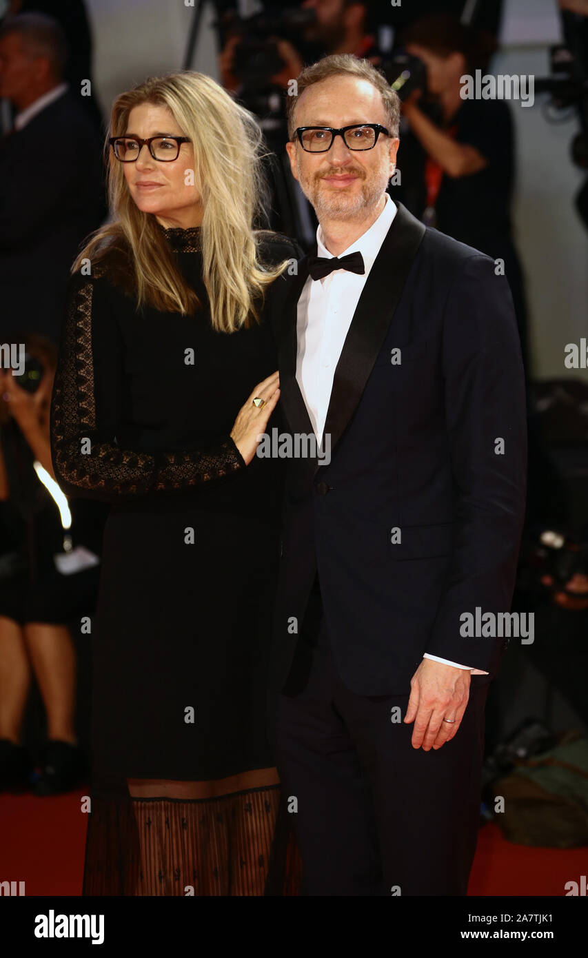 VENICE, ITALY - AUGUST 29,2019: James Gray and Alexandra Dickson Gray ...