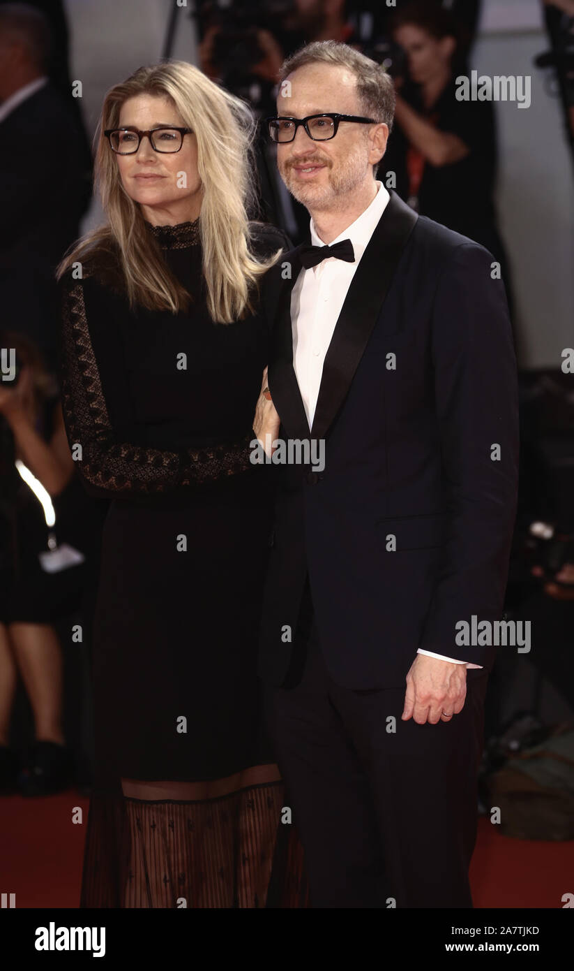 VENICE, ITALY - AUGUST 29,2019: James Gray and Alexandra Dickson Gray ...