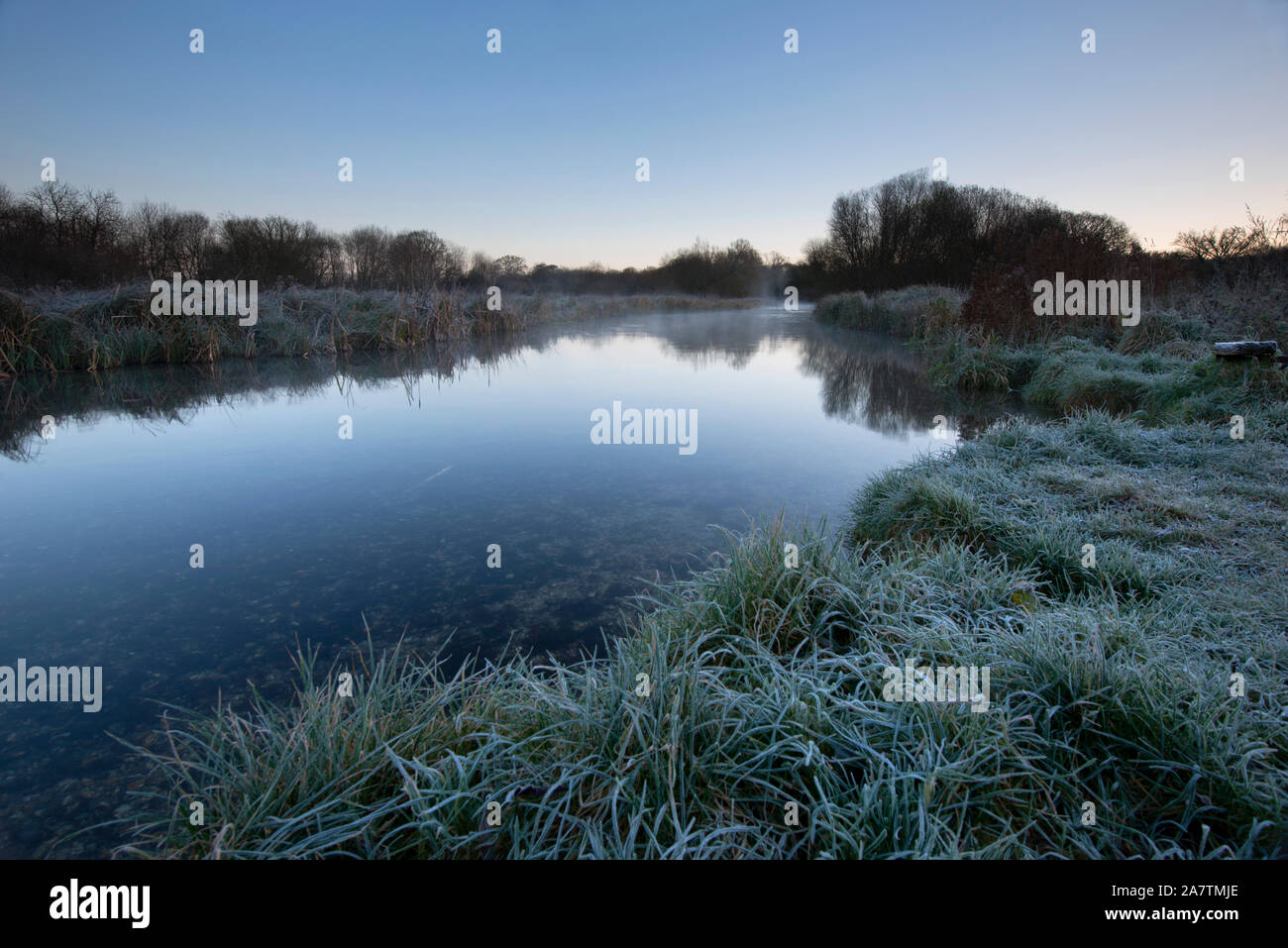 Winter on the River Test at Longparish, Hampshire Stock Photo - Alamy