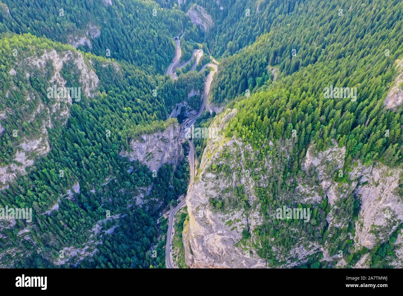 Bicaz Gorges, a narrow mountain pass between Moldavia and Transylvania ...