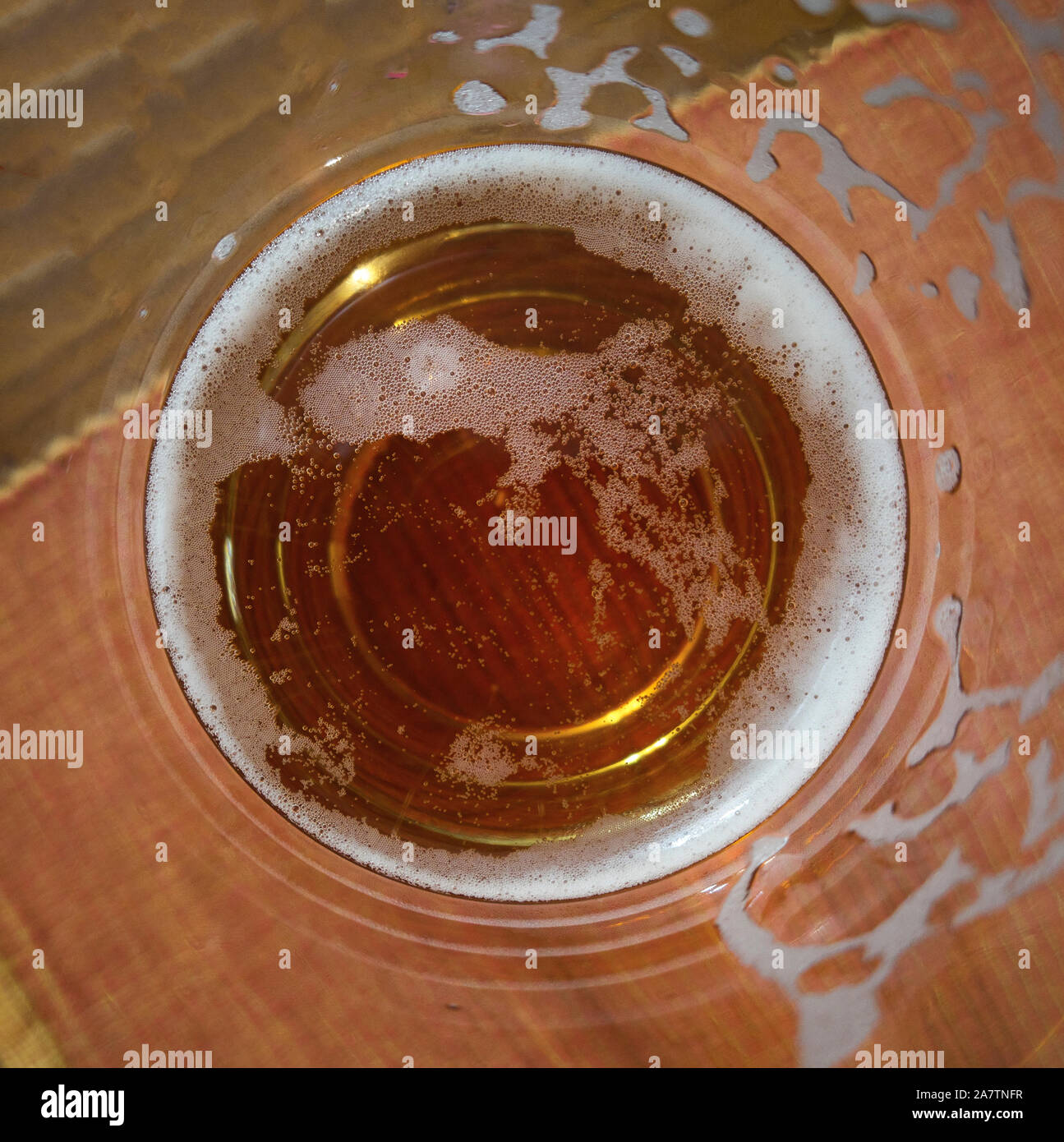 Inside of a glass of beer Stock Photo - Alamy