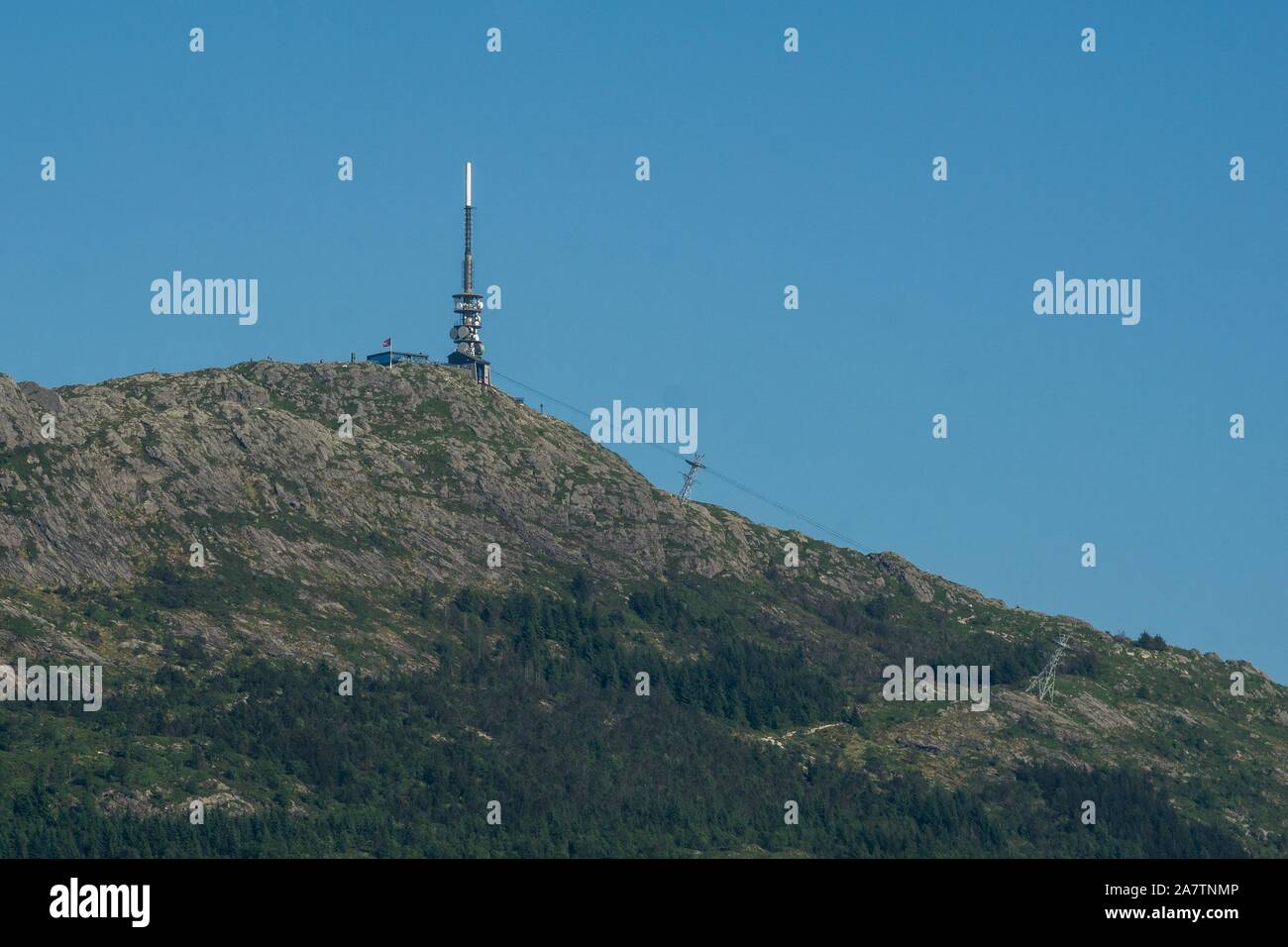 Mount Ulriken over Bergen in western Norway Stock Photo - Alamy