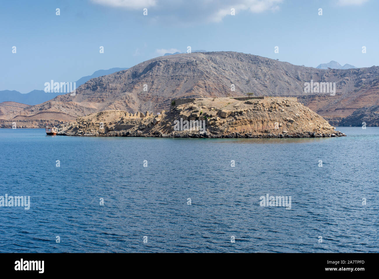 Telegraph Island off Khasab, Musandam, Oman in the Fjords near Strait ...