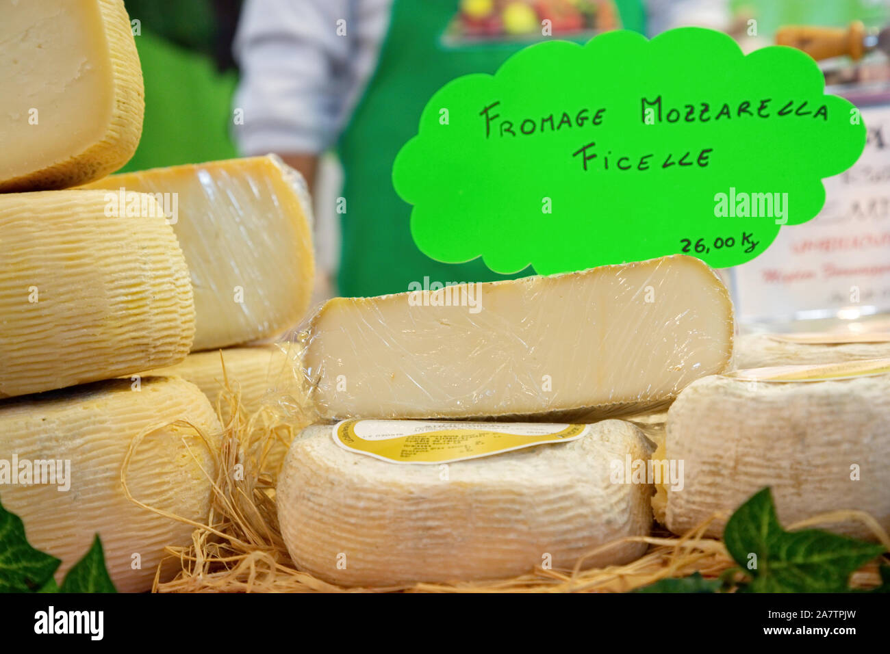 Bordeaux, France - June 1, 2019:genuine bufala mozzarella cheese ...