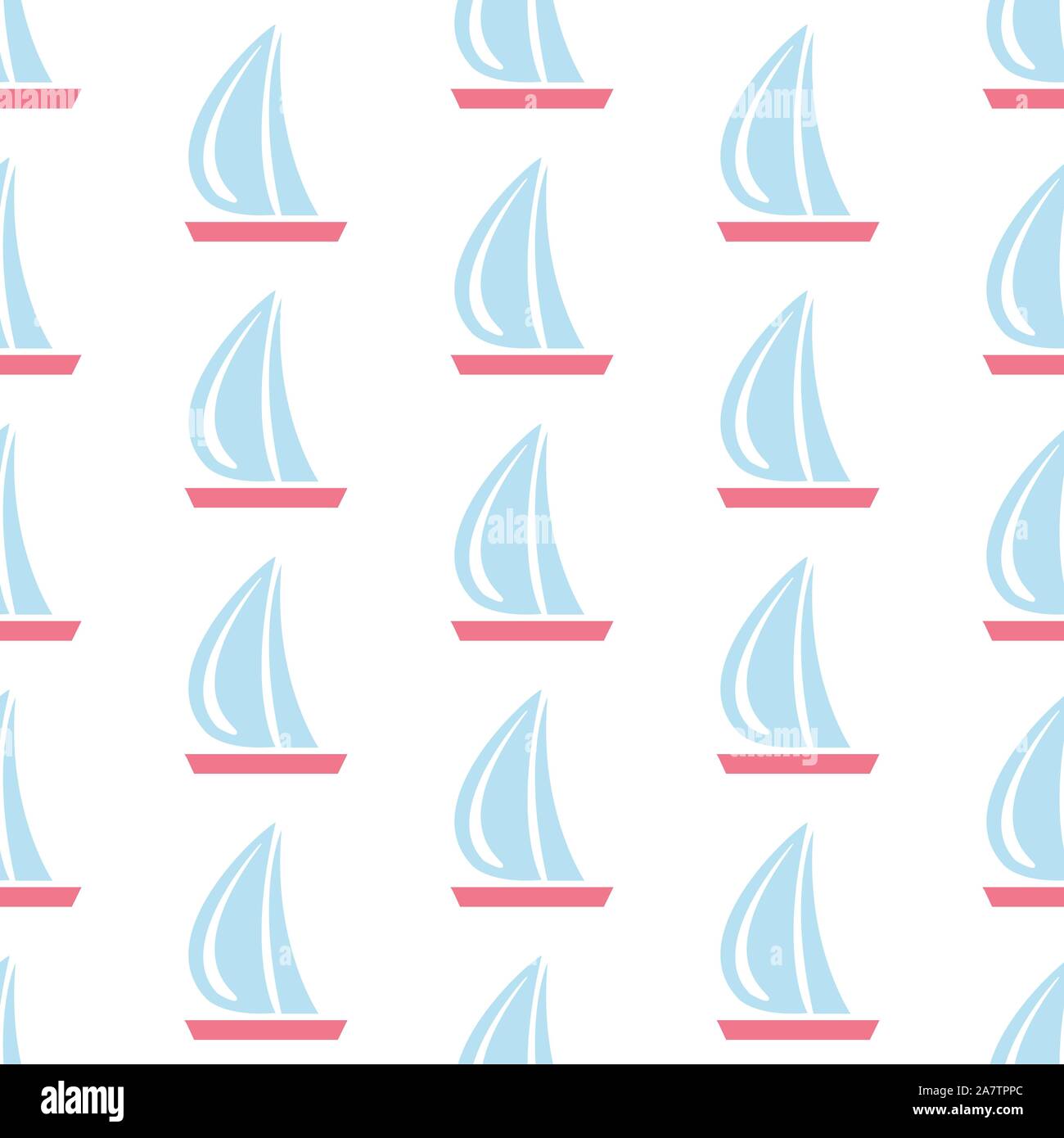Seamless pattern with sail boats on white background.Great for wall art ...
