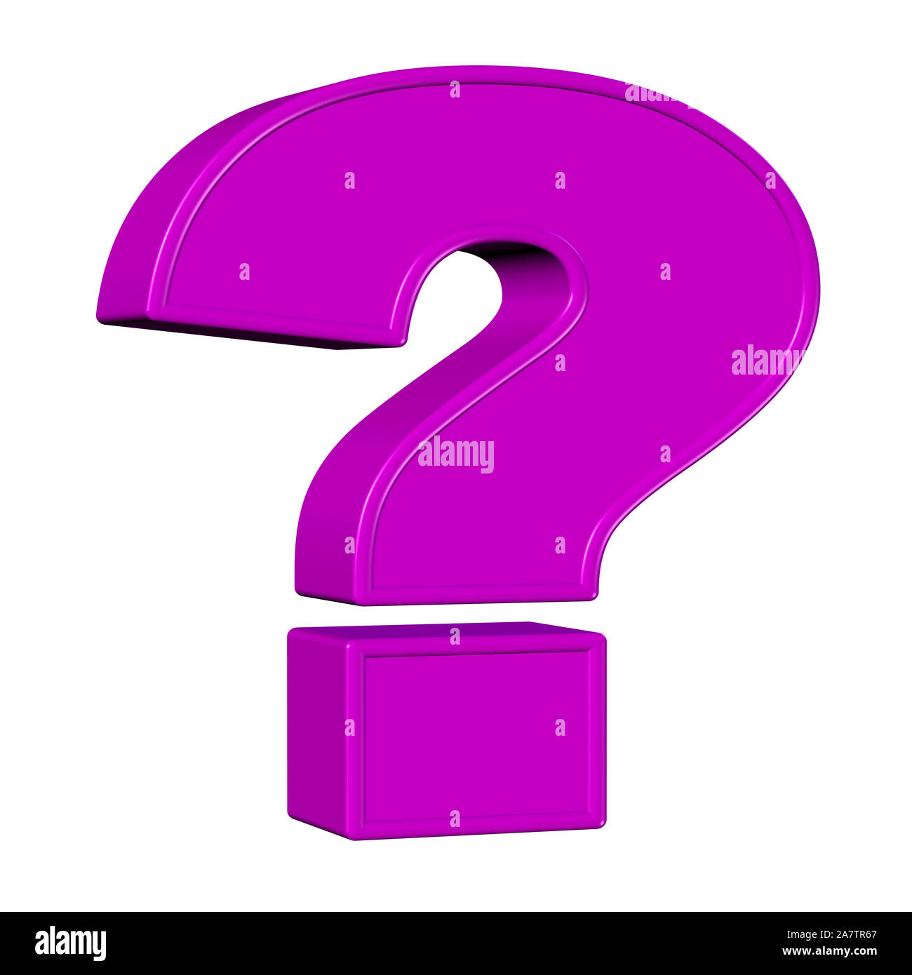Violet question mark in front of white background Stock Photo - Alamy