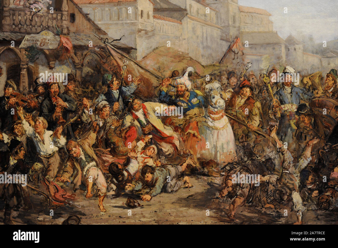 Hipolit Lipinski (1846-1884). Polish painter. Zwierzyniec Hobby-Horse ...