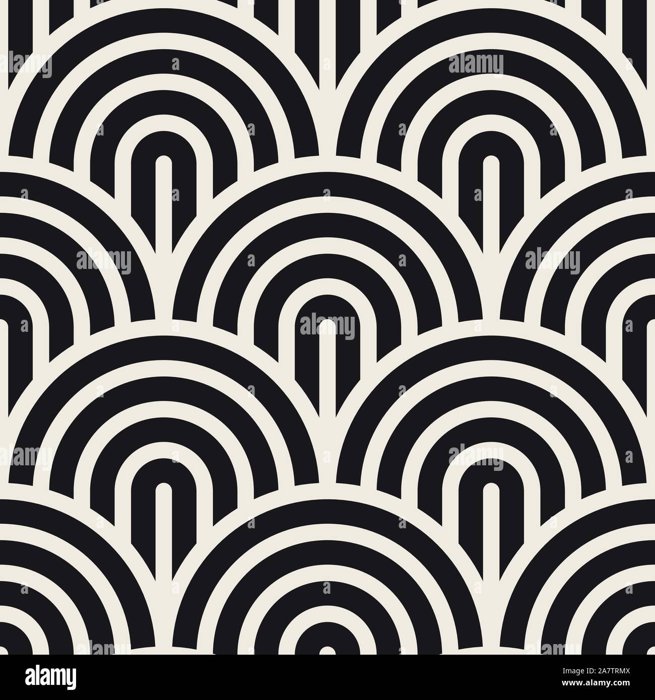 Vector seamless pattern. Concentric bold circles. Geometric striped ...