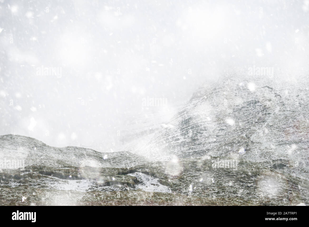 Stunning Winter landscape image around Mam Tor countryside in Peak ...