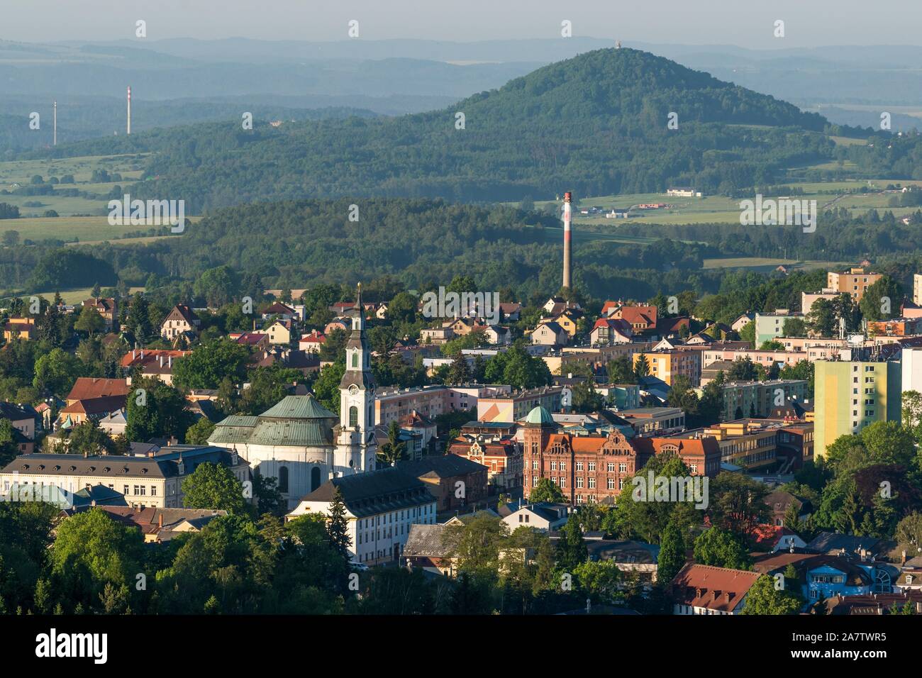 Novy Bor city center on aerial photography Stock Photo - Alamy