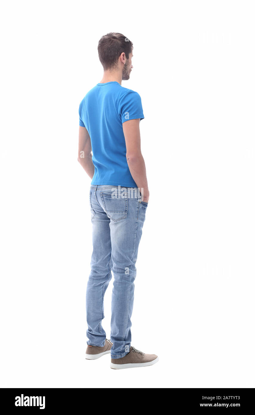 rear view . modern stylish guy looking forward Stock Photo - Alamy