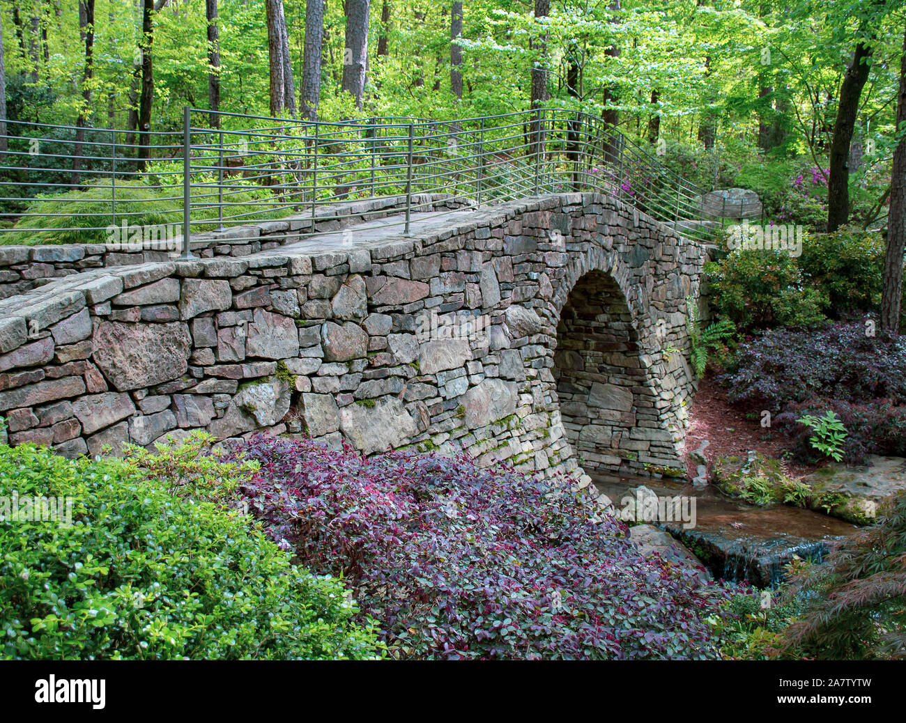 Scenic view of a stone bridge in the Ozark Mountains in Arkansas Stock ...