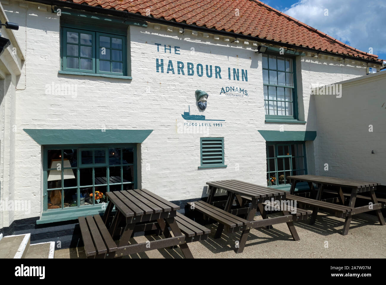 The Harbour Inn public house, Southwold harbour, Suffolk, UK Stock ...