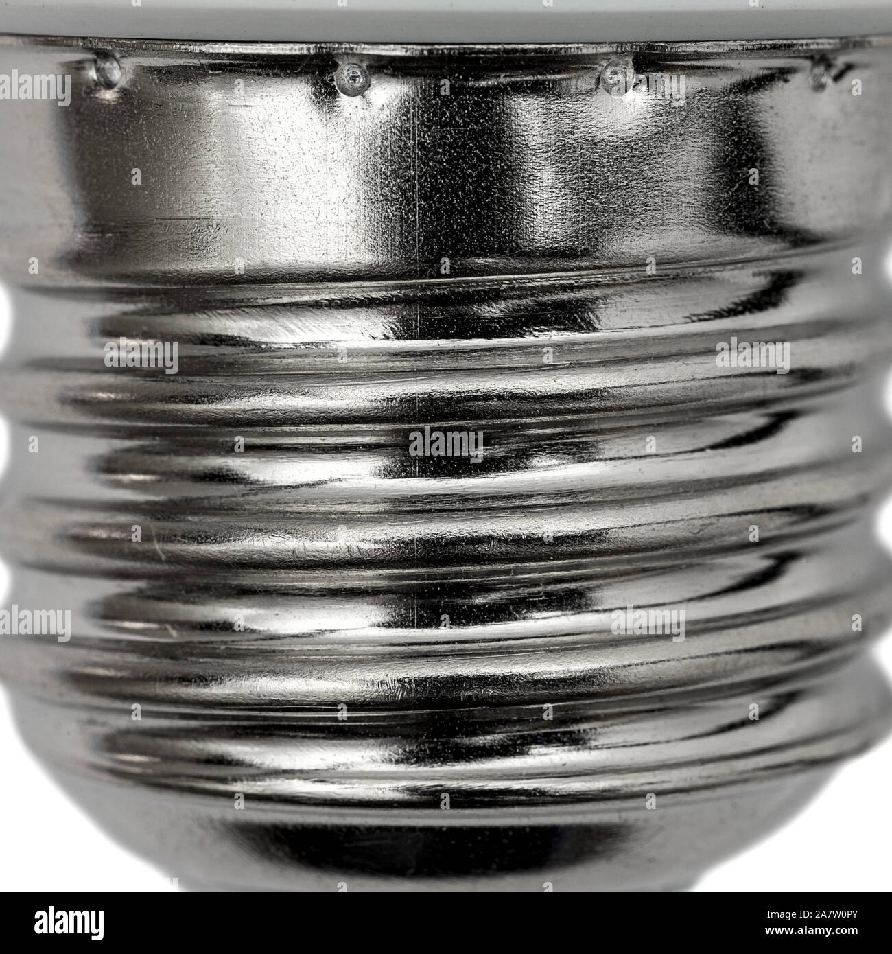 extreme close up metal mounting thread of a light bulb Stock Photo - Alamy
