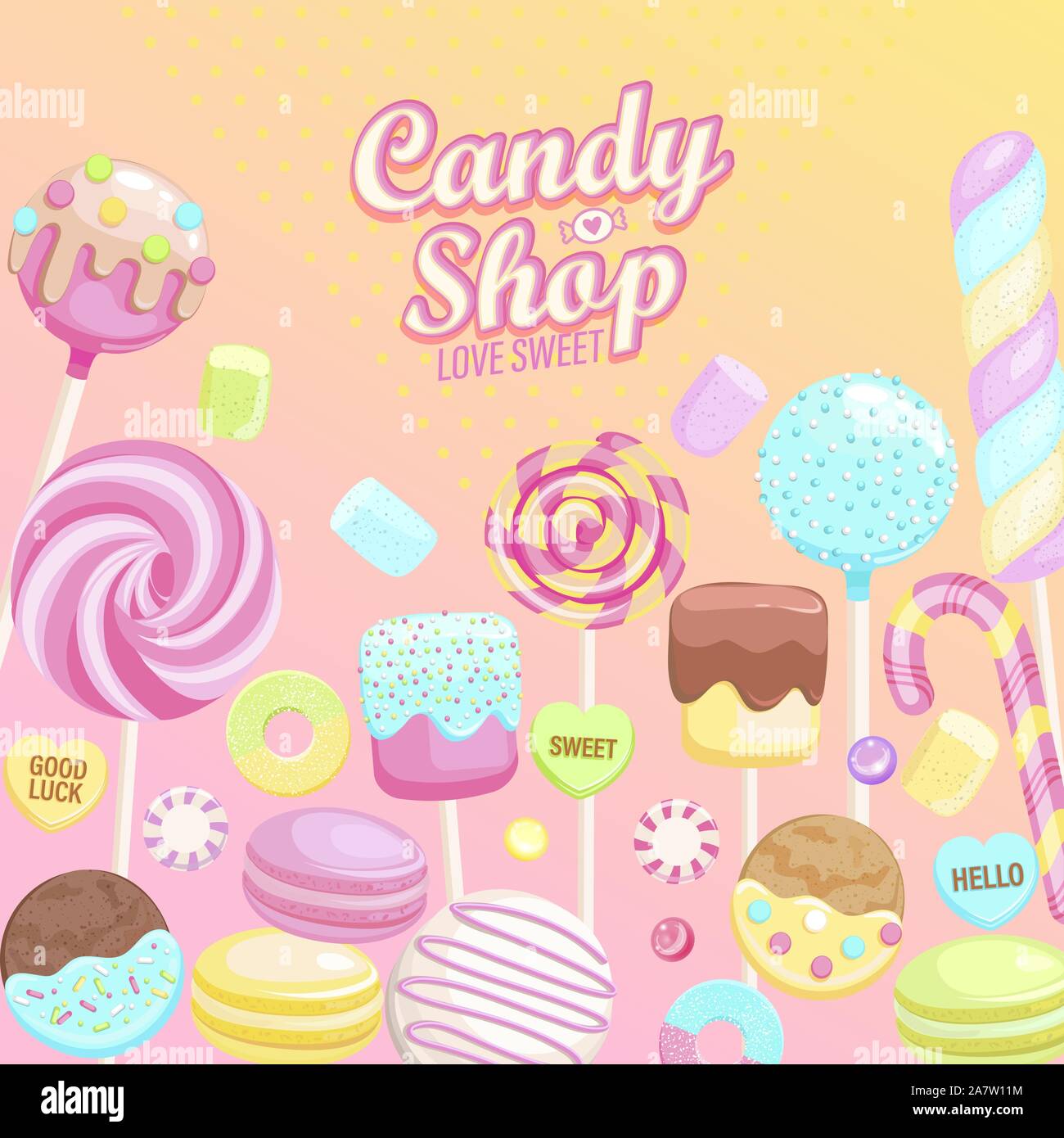 Candy shop inviting banner Stock Vector Image & Art - Alamy