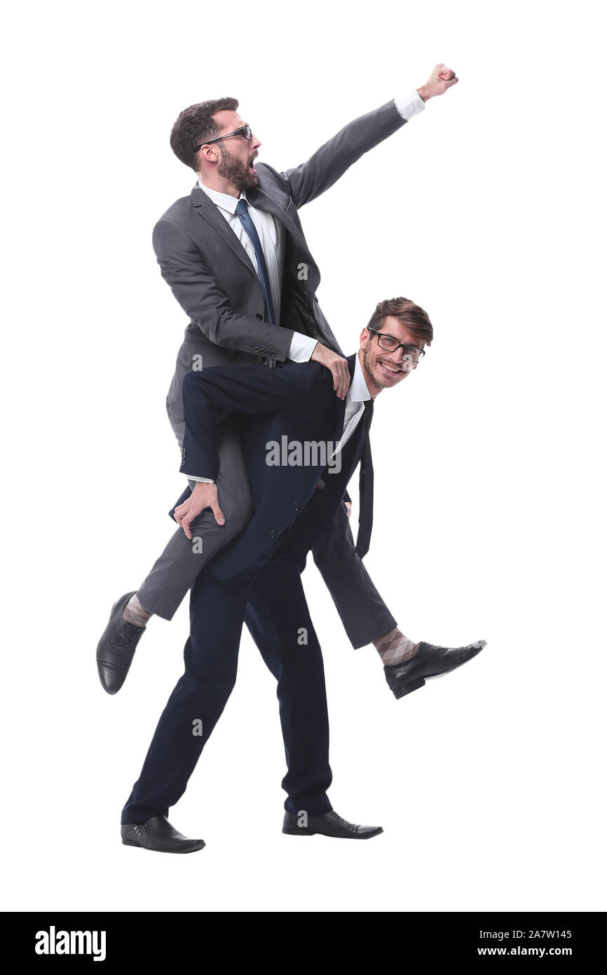 Business people piggyback hi-res stock photography and images - Alamy