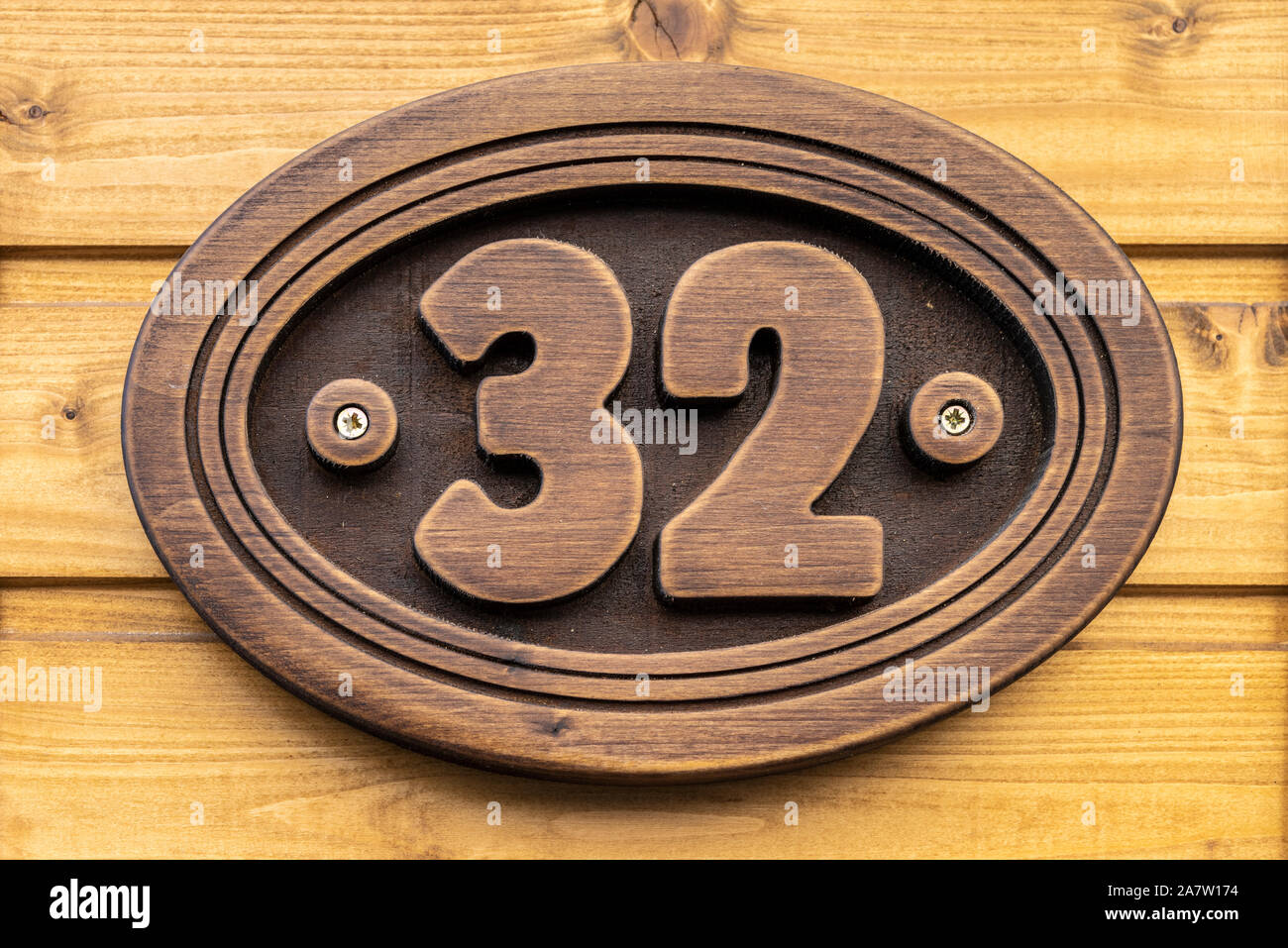 Street number sign on the wall Stock Photo - Alamy