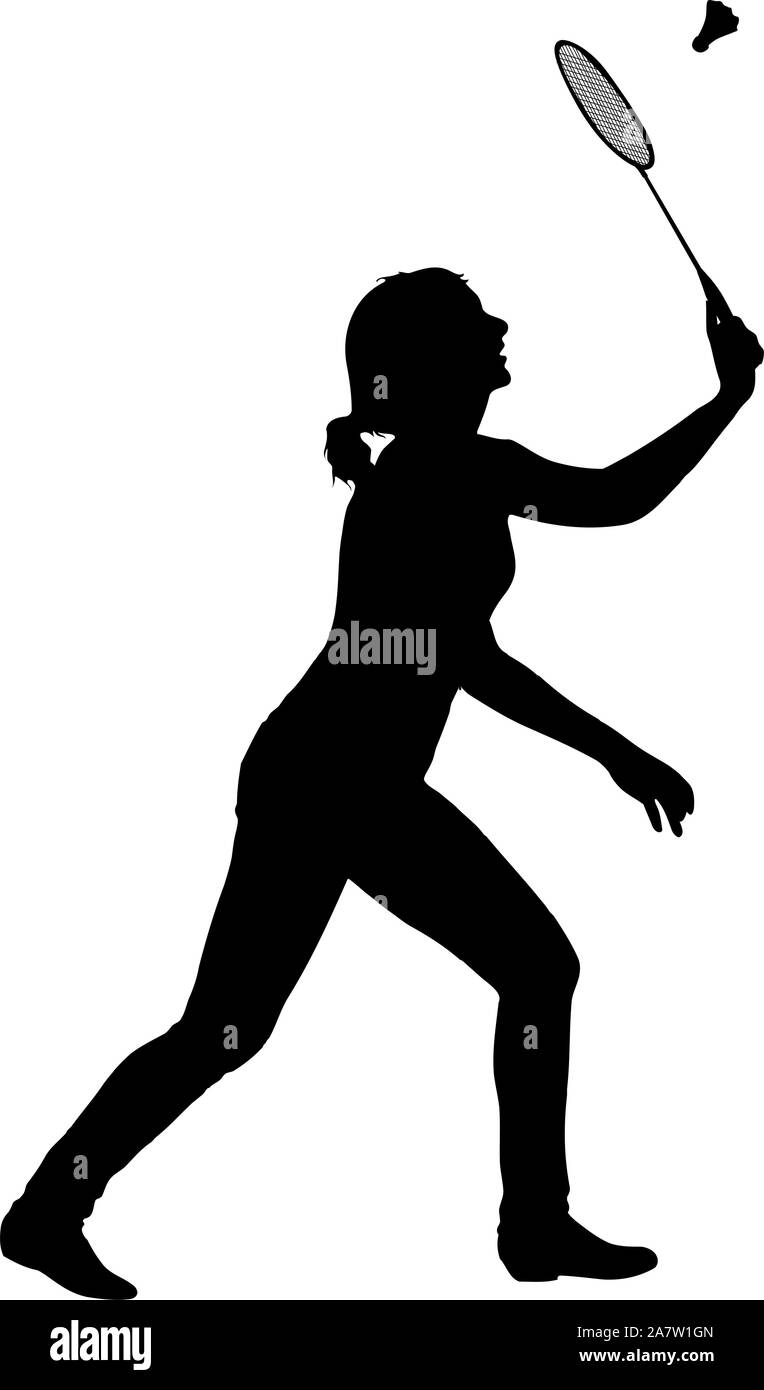 Badminton Smash Clipart Girl Silhouette
