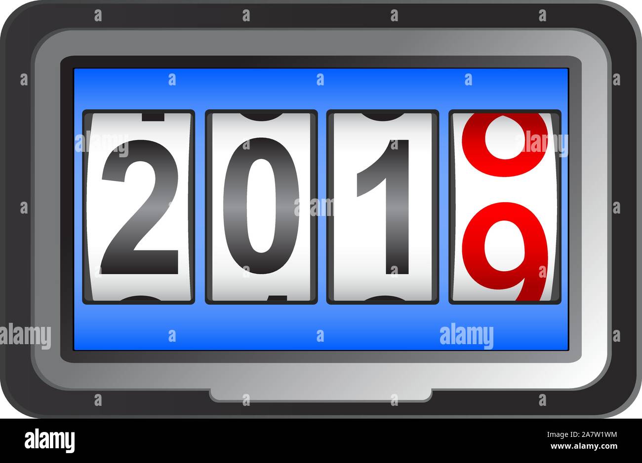 2019 New Year counter, change calendar illustration Stock Vector Image ...