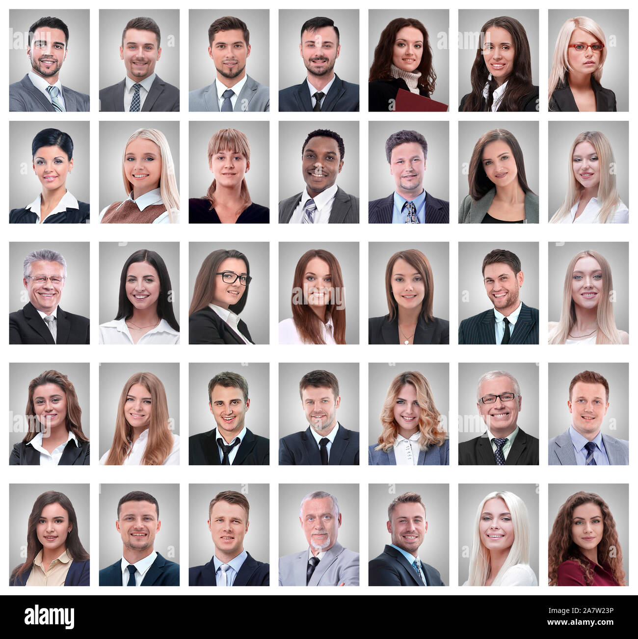 collage of portraits of successful young businessmen Stock Photo - Alamy
