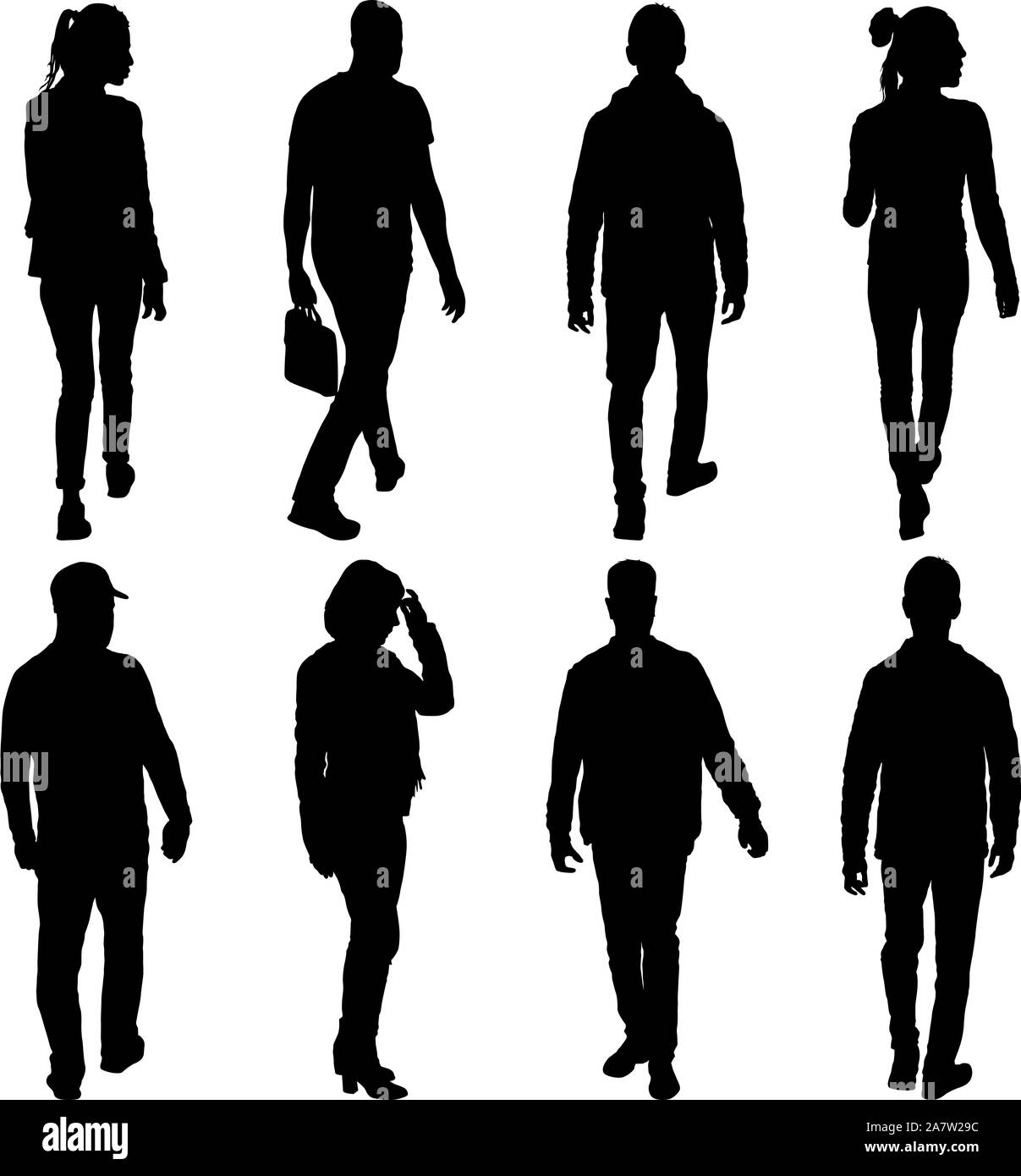 People Walking Vector Png