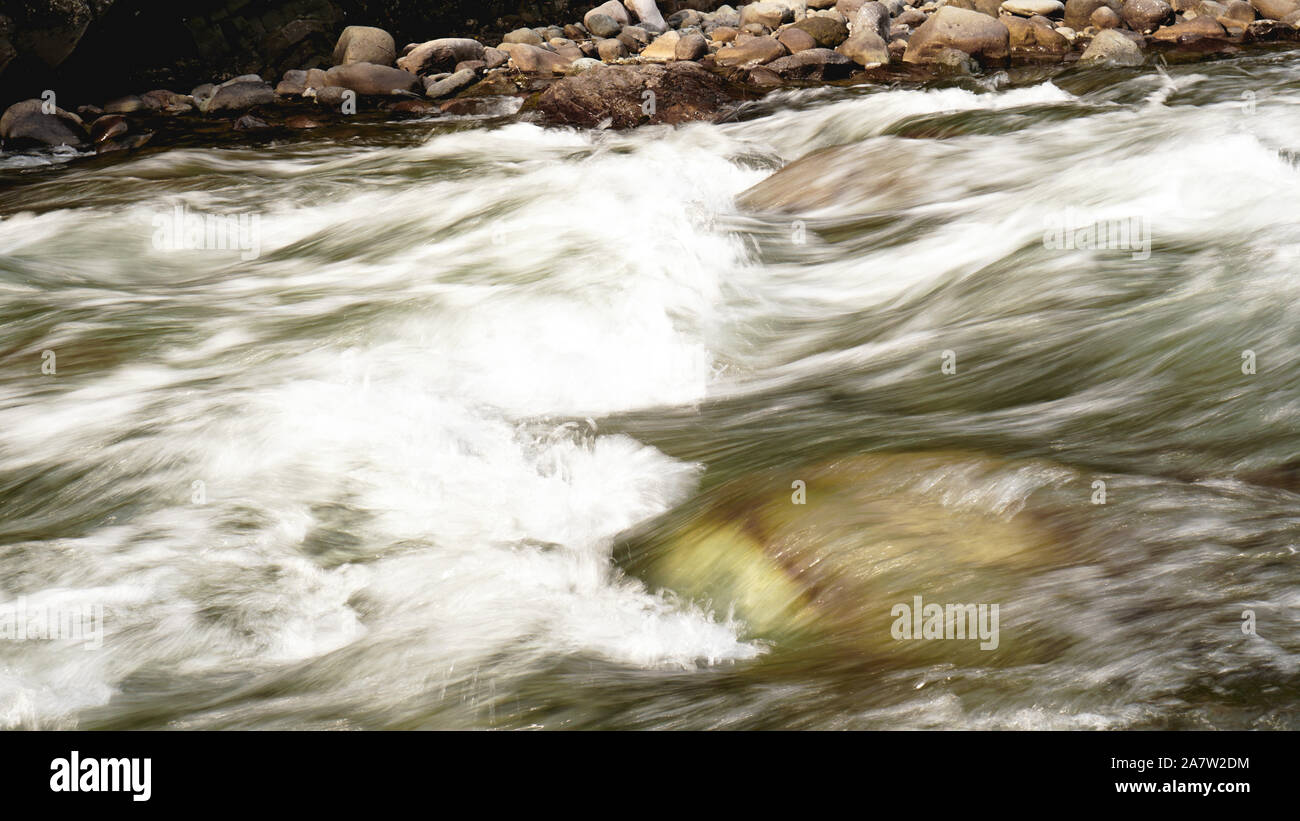 Rocky Stream Running Water. Stones in the water. Natural background ...