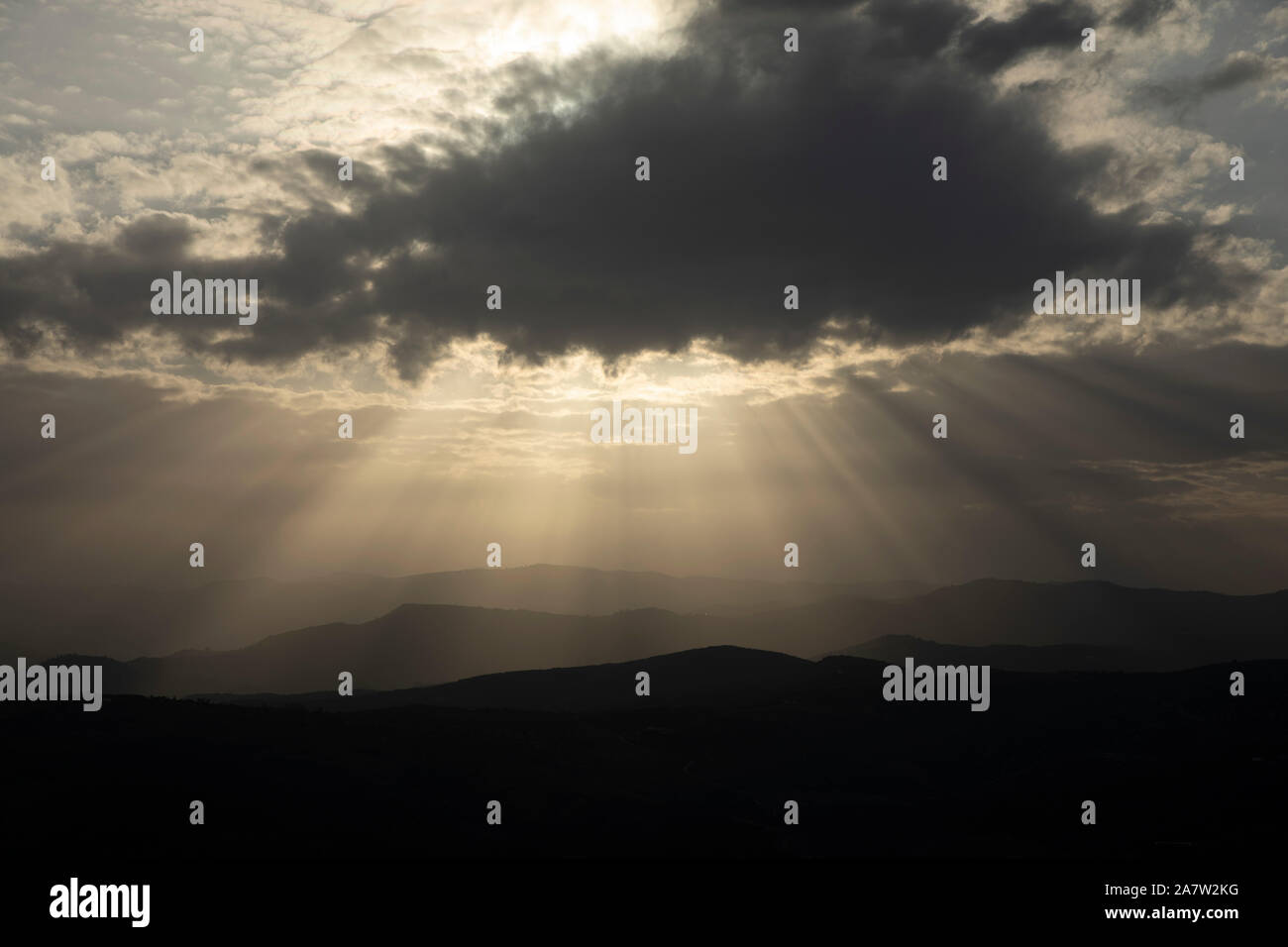 Dark landscape hidden sun hi-res stock photography and images - Alamy