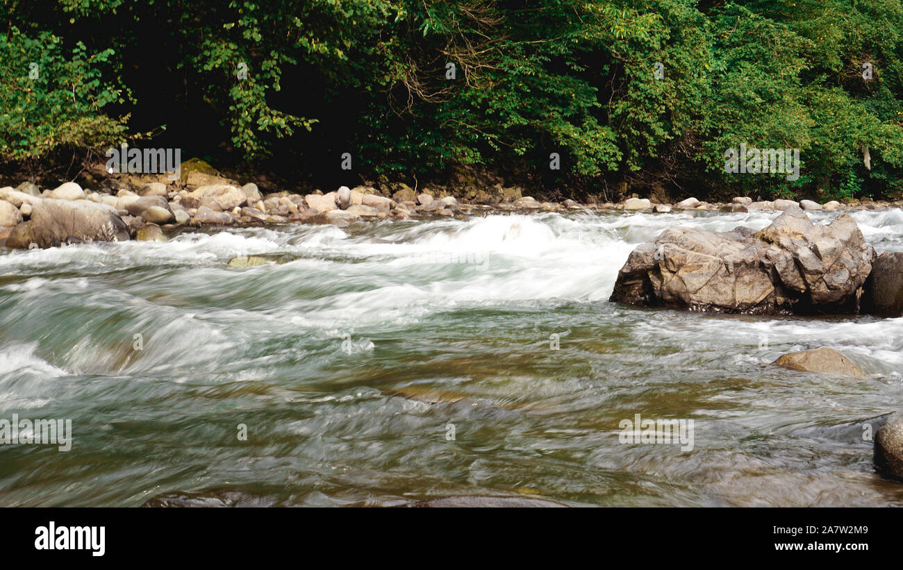 Rocky Stream Running Water. Stones in the water. Natural background ...