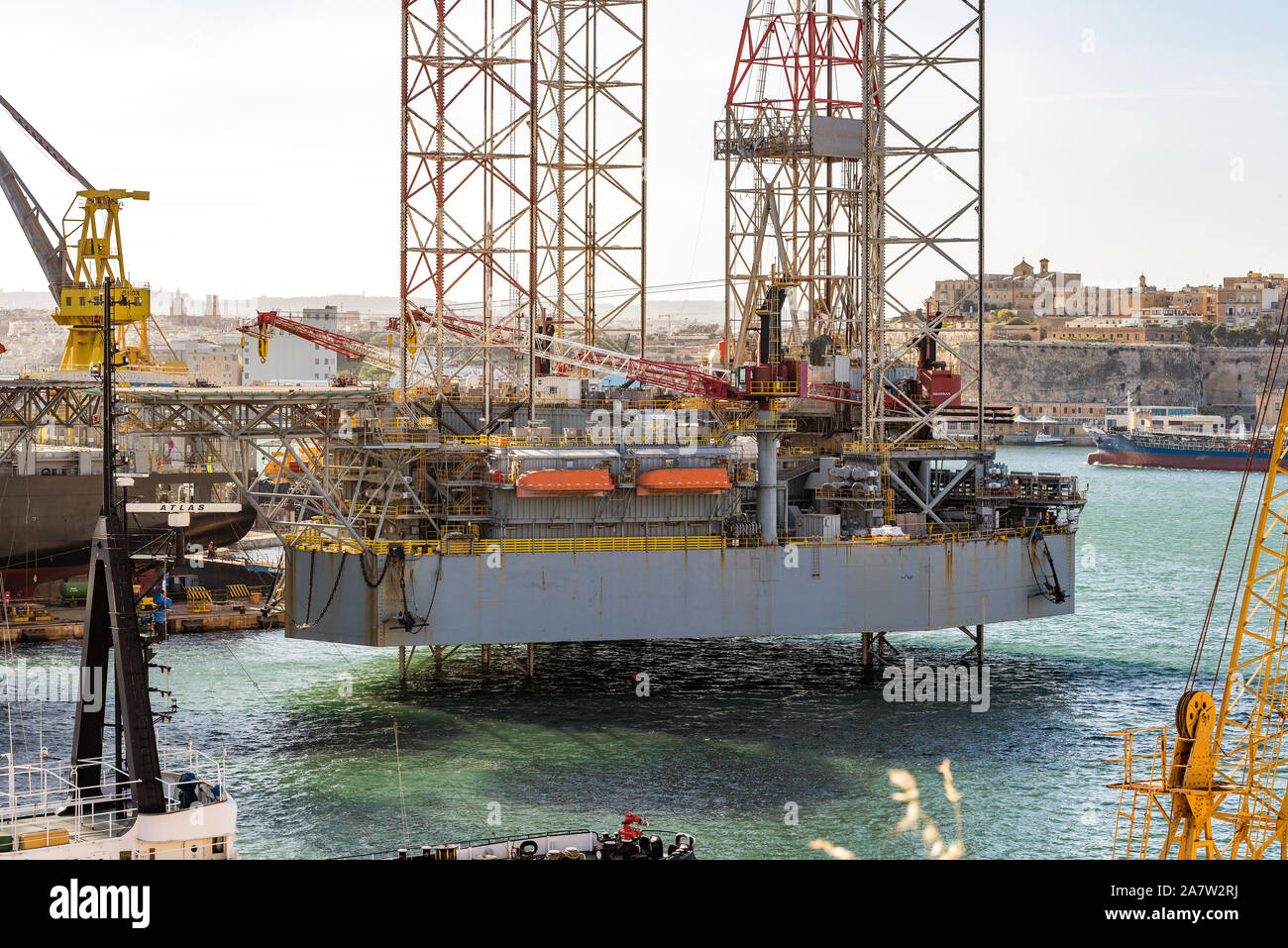 Port - harbour and shipyard in Valletta, Malta Stock Photo - Alamy