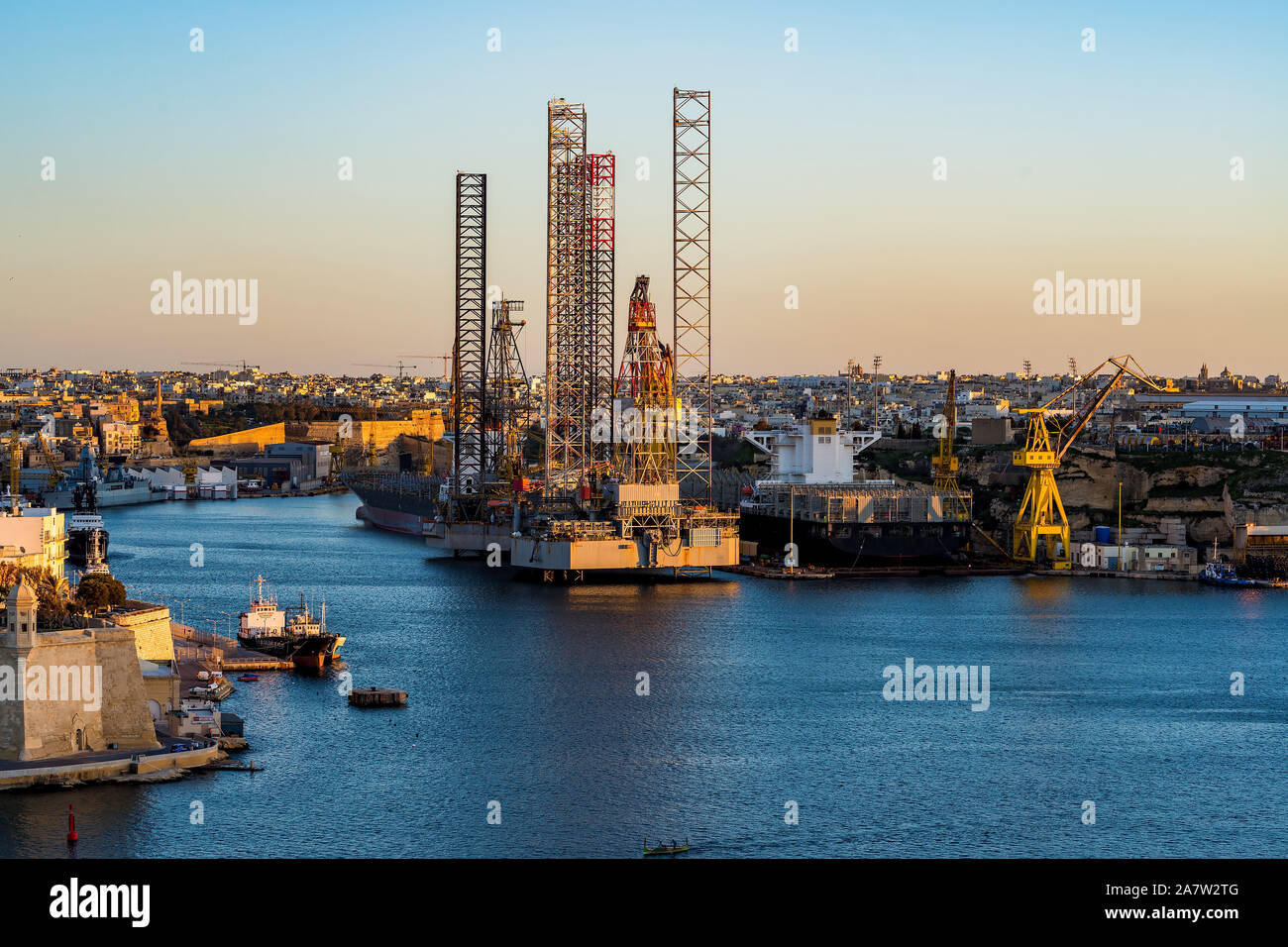 Port - harbour and shipyard in Valletta, Malta Stock Photo - Alamy