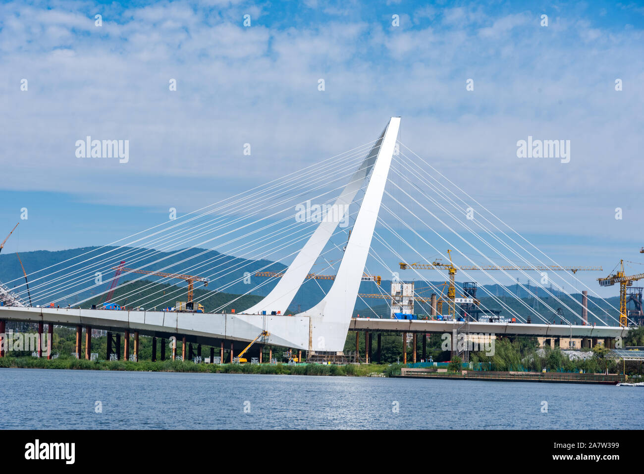 The New Beijing Shougang Brige is to be completed in Beijing, China, 21 ...