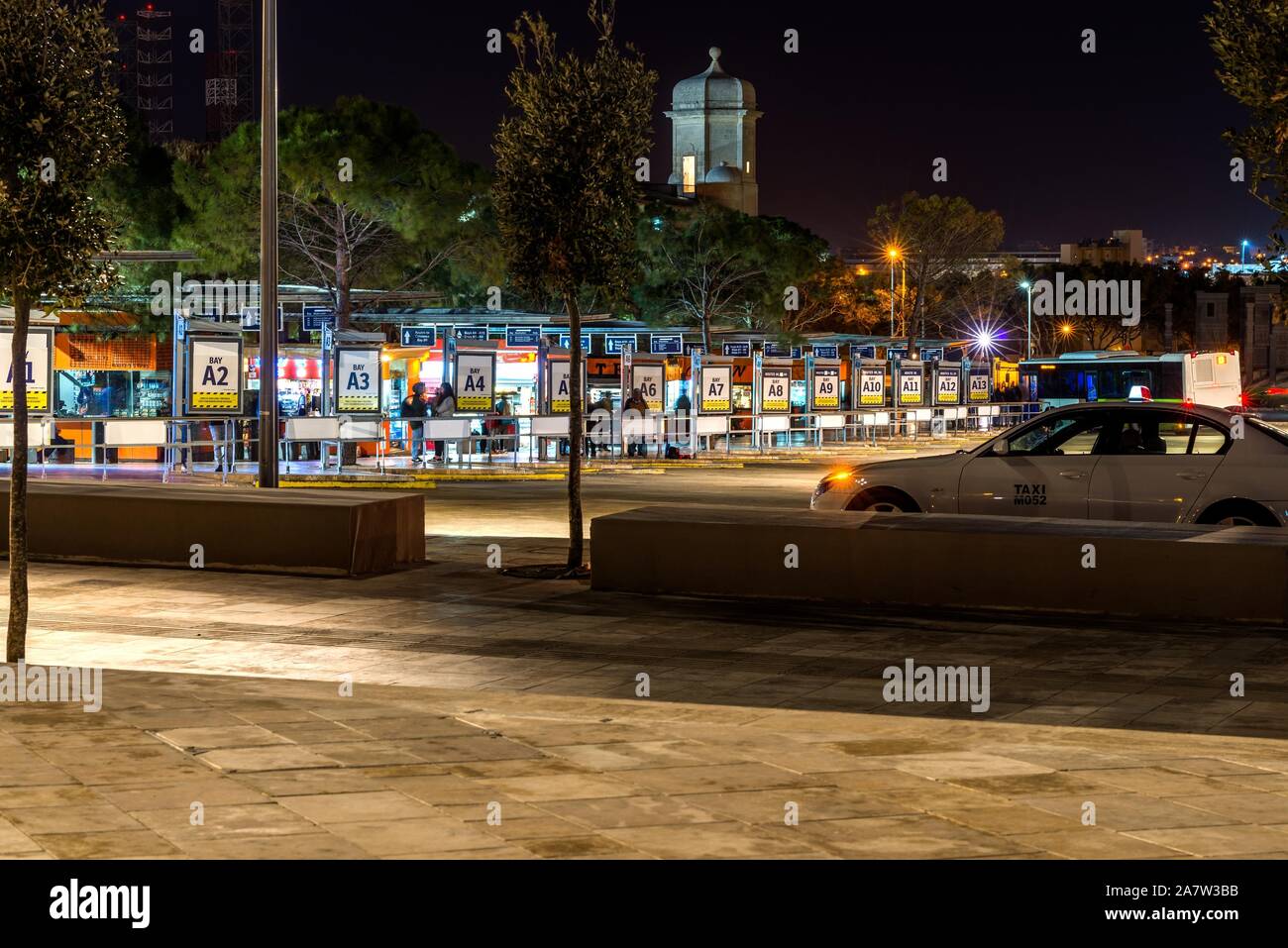 Central bus terminal in Valletta, Malta island Stock Photo - Alamy