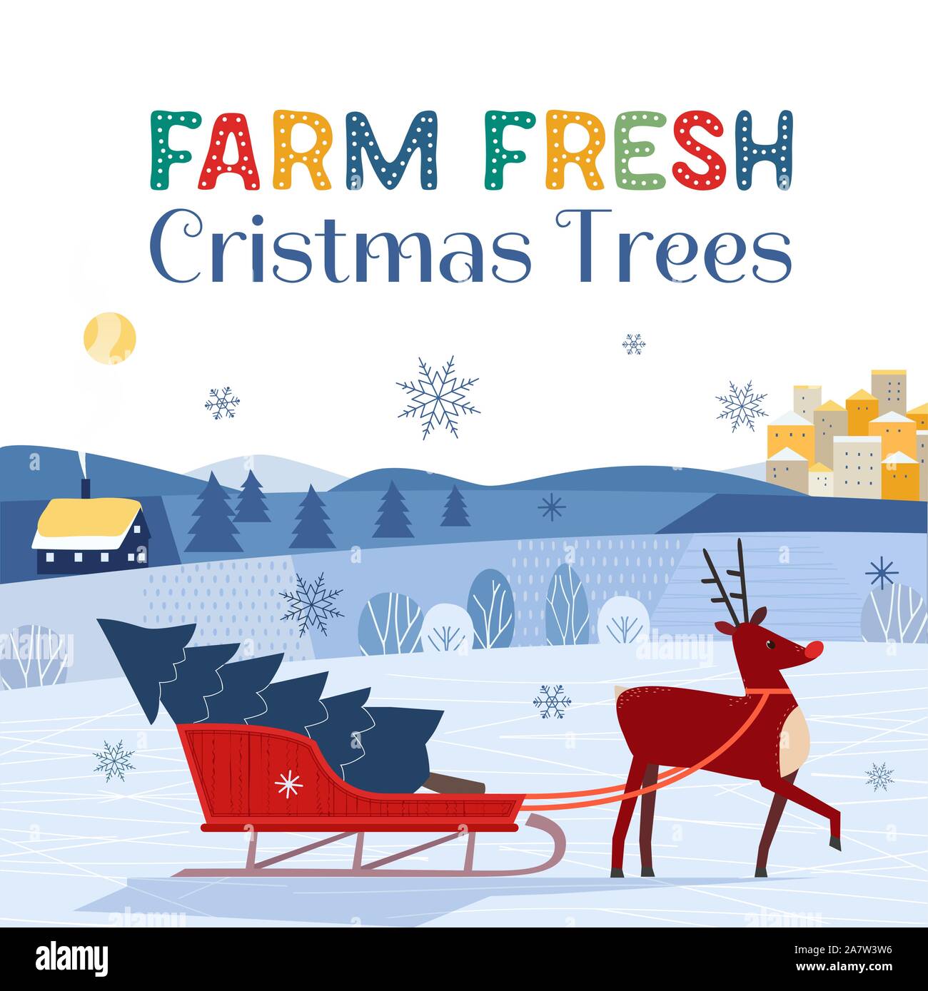 Farm fresh Christmas trees Stock Vector Image & Art - Alamy