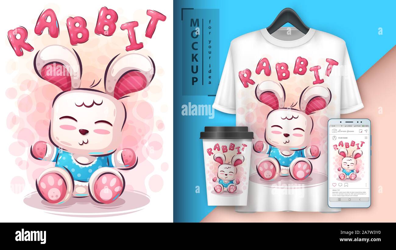 Teddy rabbit poster and merchandising Stock Vector Image & Art - Alamy