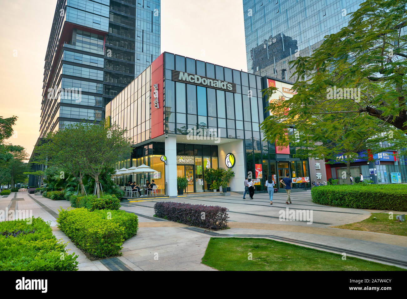 SHENZHEN, CHINA - CIRCA APRIL, 2019: exterior of McDonald's restaurant ...