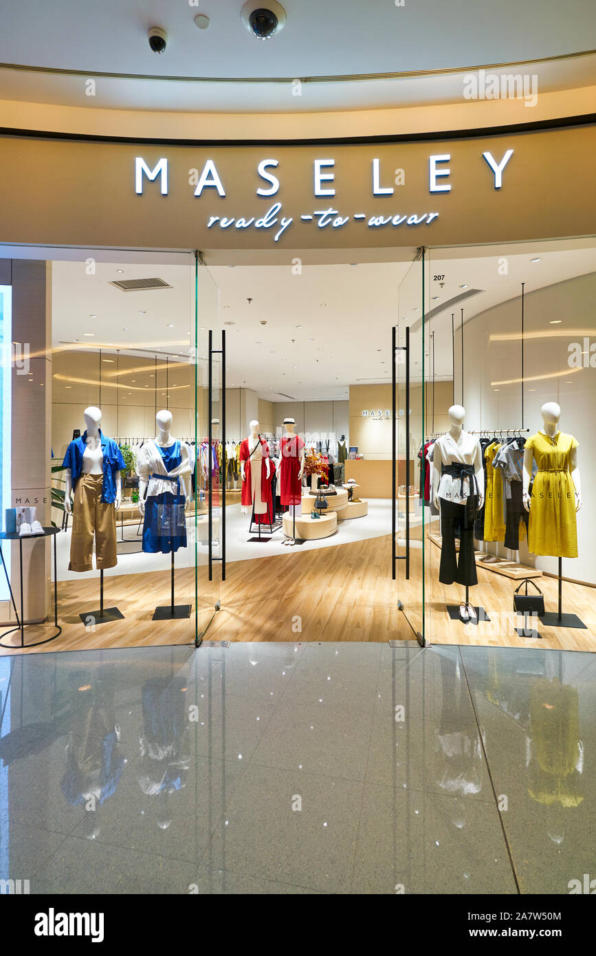 SHENZHEN, CHINA - CIRCA APRIL, 2019: entrance to Maseley clothes shop ...