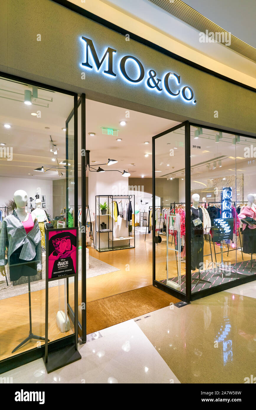 SHENZHEN, CHINA - CIRCA APRIL, 2019: entrance to MO&Co store at a ...