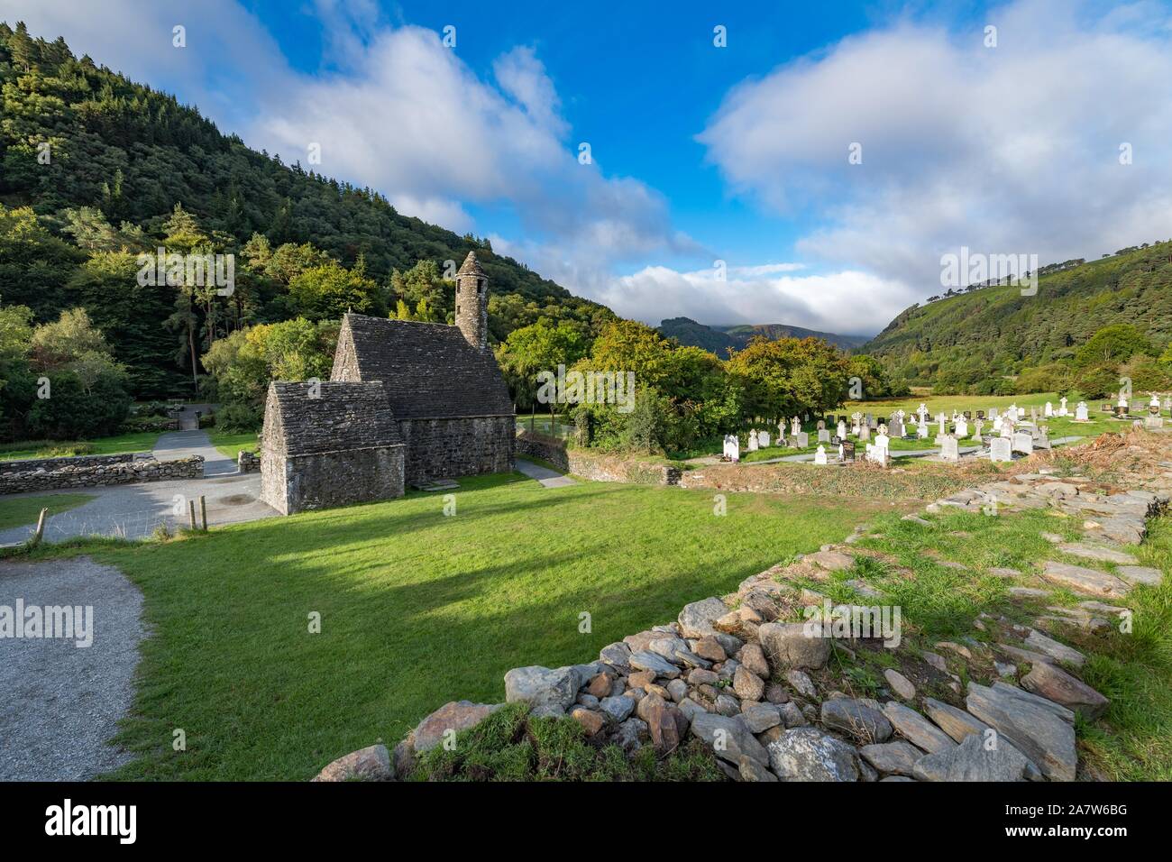 Glendalough is a village with a monastery in County Wicklow, Ireland ...
