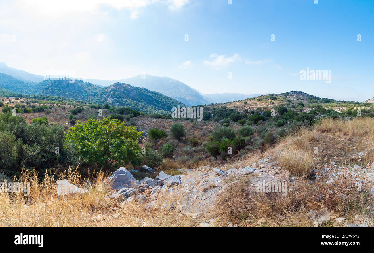 Amazing panorama scenery of Crete island Stock Photo - Alamy
