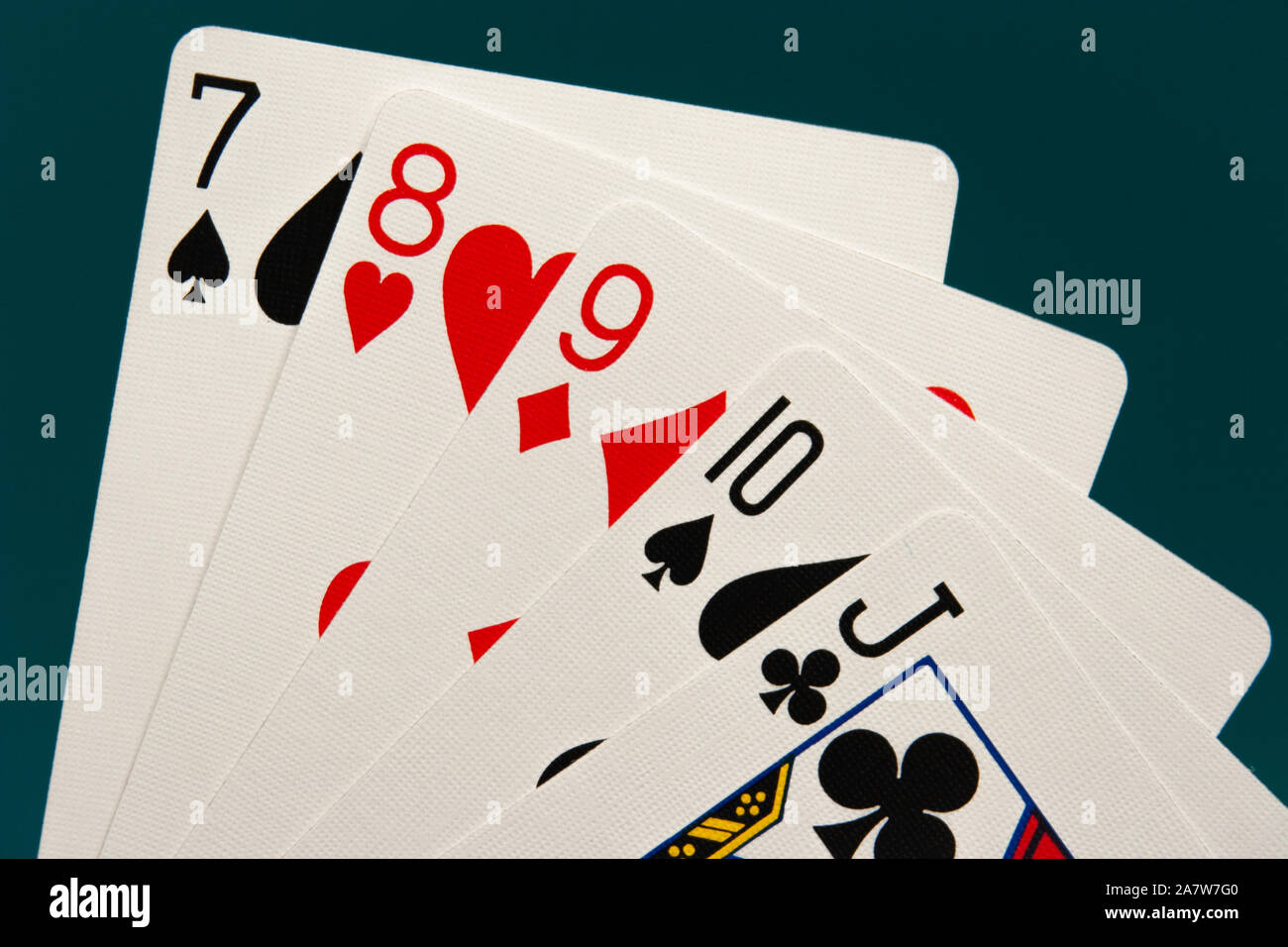 combination of five different play cards Stock Photo - Alamy