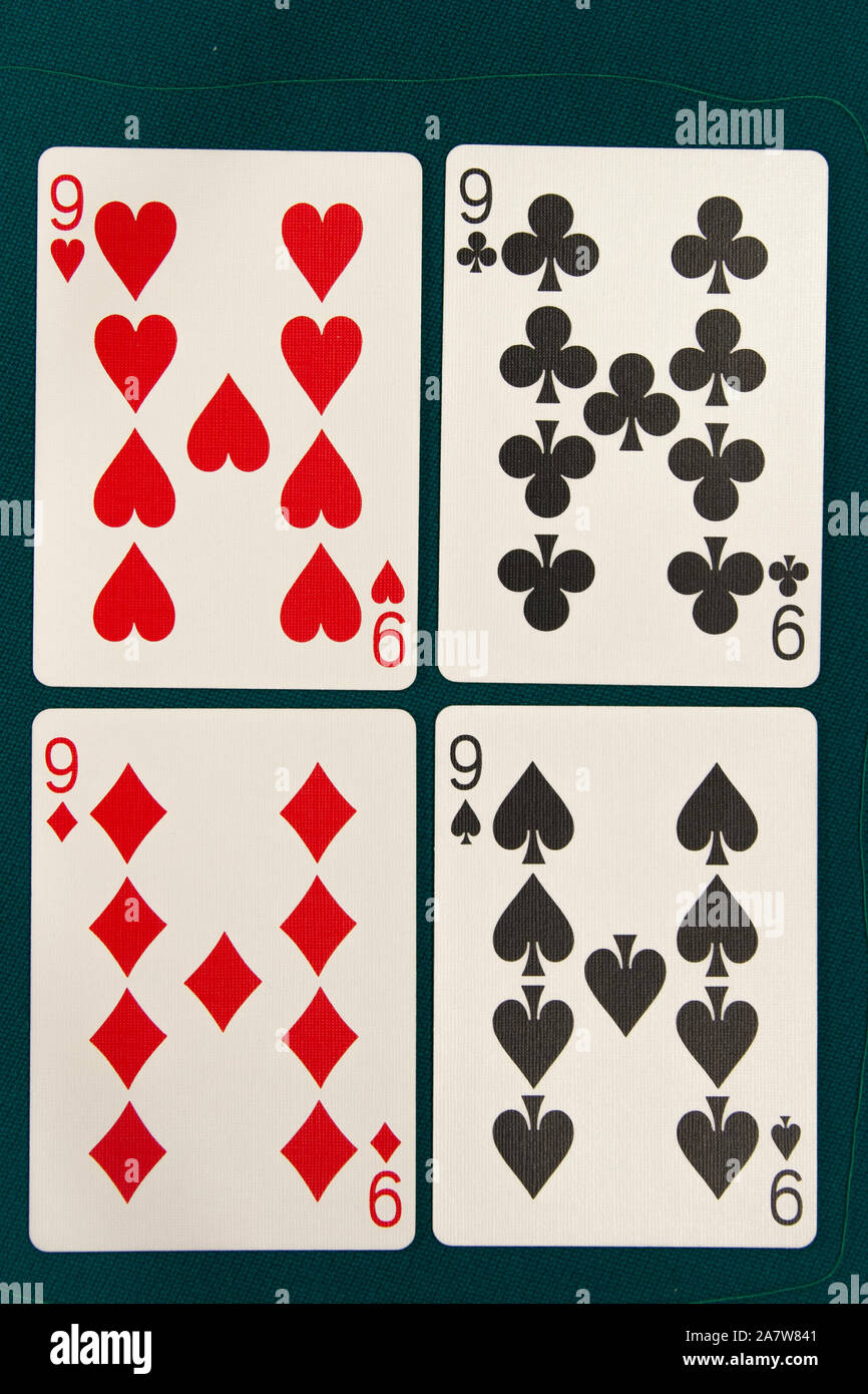 combination of four different play cards Stock Photo - Alamy
