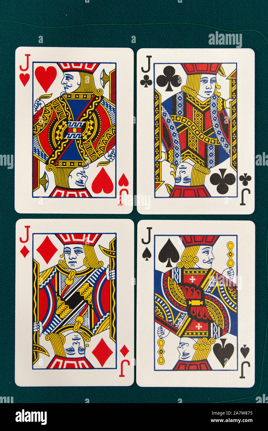 combination of four different play cards Stock Photo - Alamy