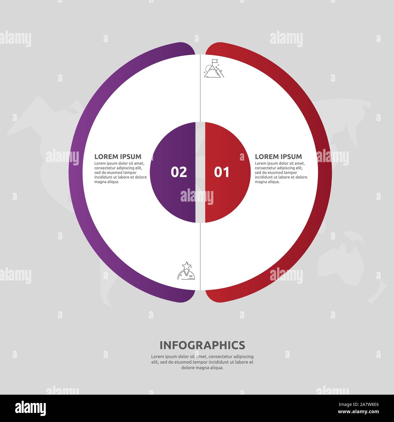Vector flat template circle and sector infographics. Business concept ...