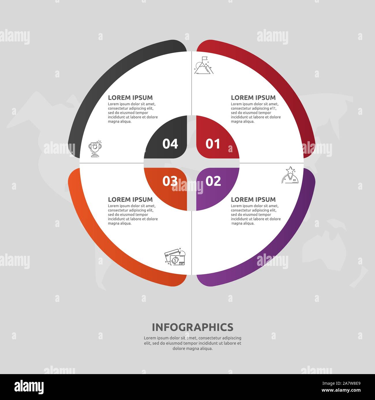 Vector flat template circle and sector infographics. Business concept ...