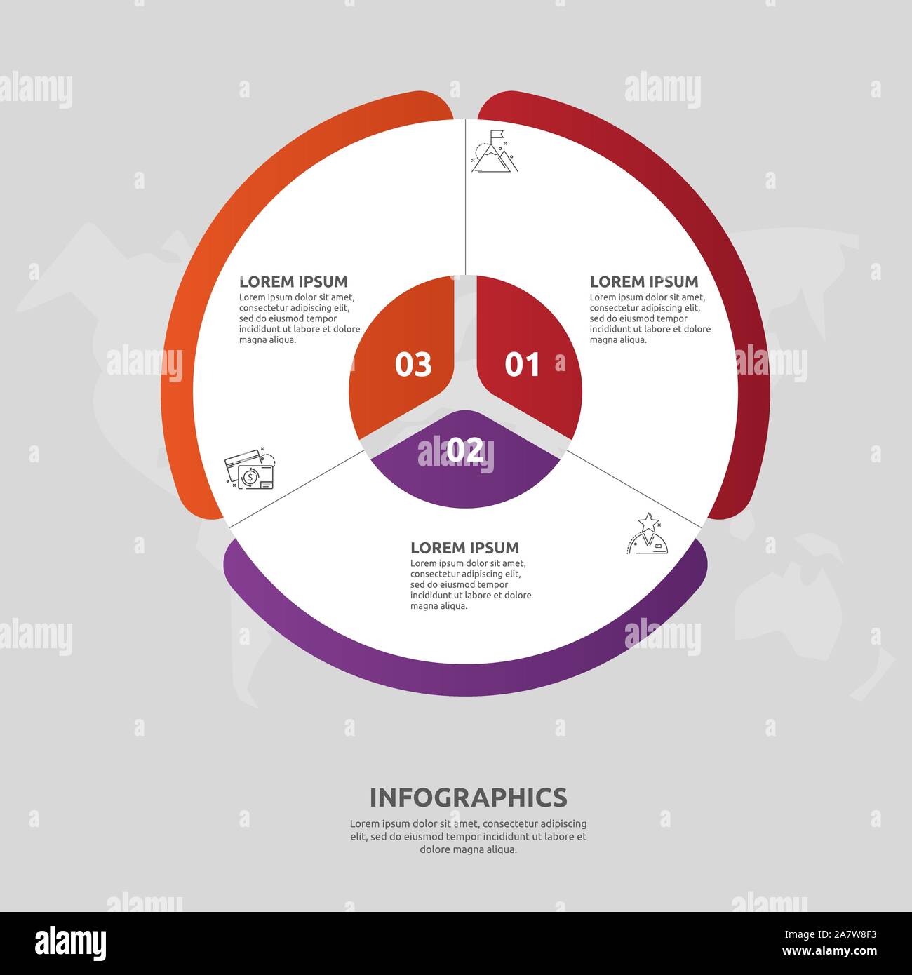 Vector flat template circle and sector infographics. Business concept ...