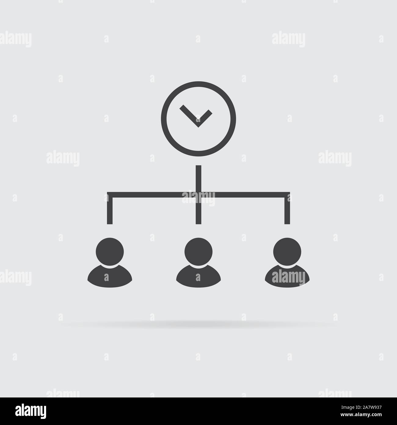 Work time icon in flat style isolated on grey background. For your ...