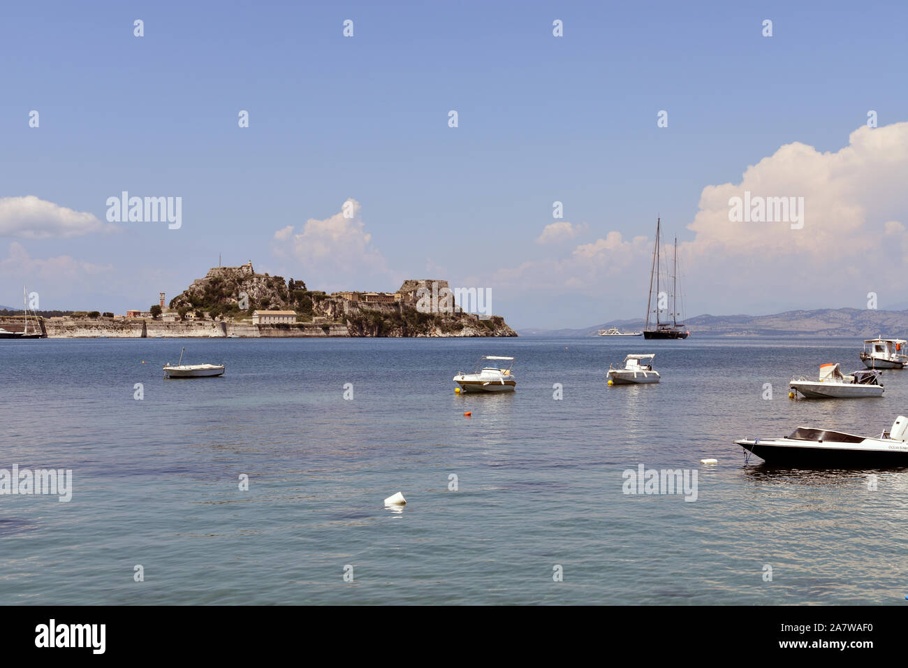 tourist island greece ionian korfu Stock Photo - Alamy
